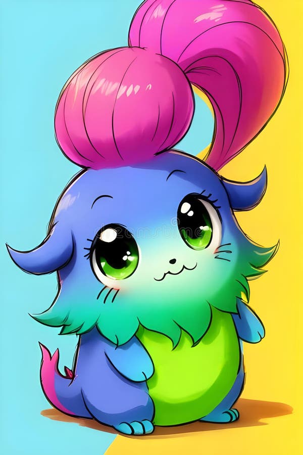 Cute funny creature. stock illustration. Illustration of artistic ...