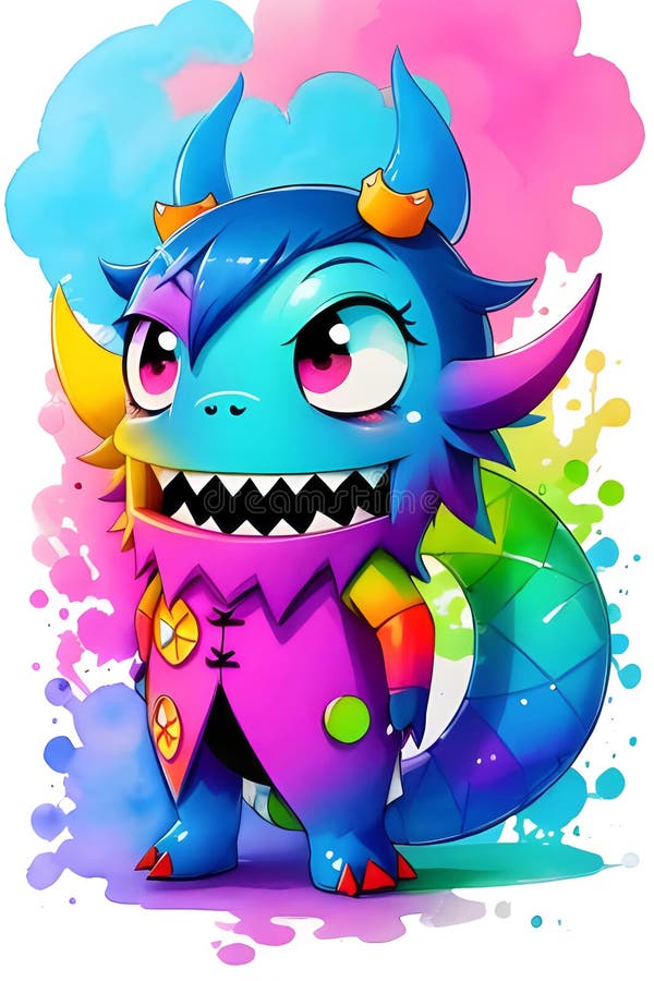 Cute funny creature. stock illustration. Illustration of elegance ...