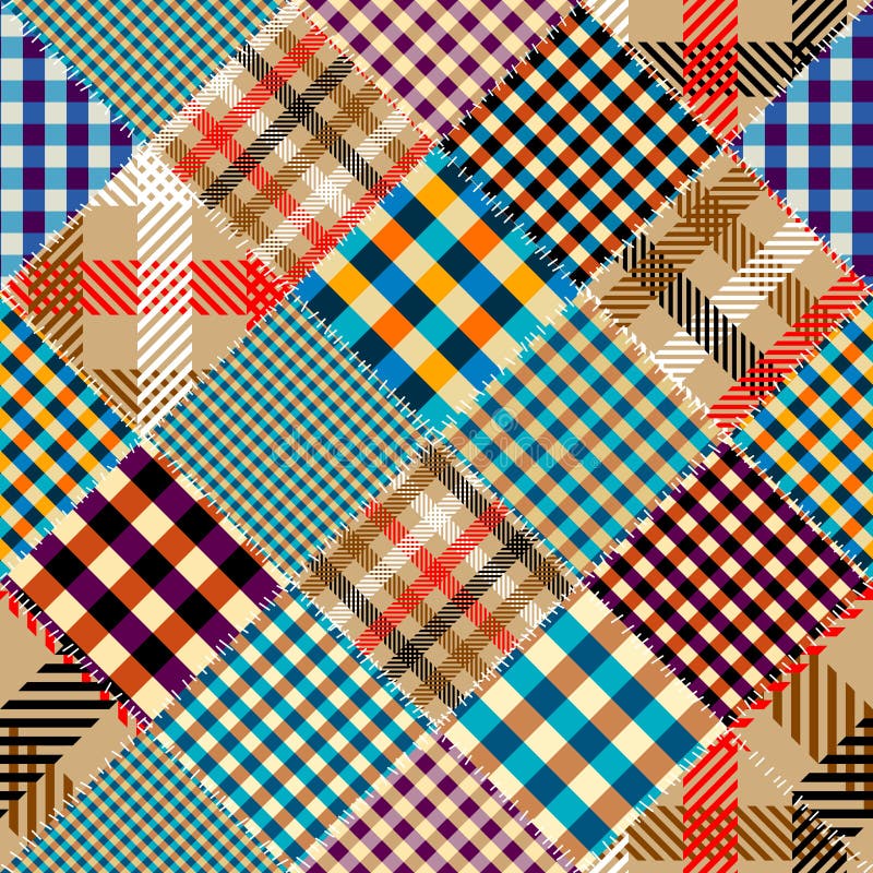 Imitation of a Plaid Patchwork. Seamless Pattern Background. Stock ...