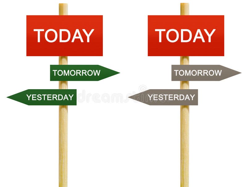 Yesterday Tomorow Today Sign Stock Illustration