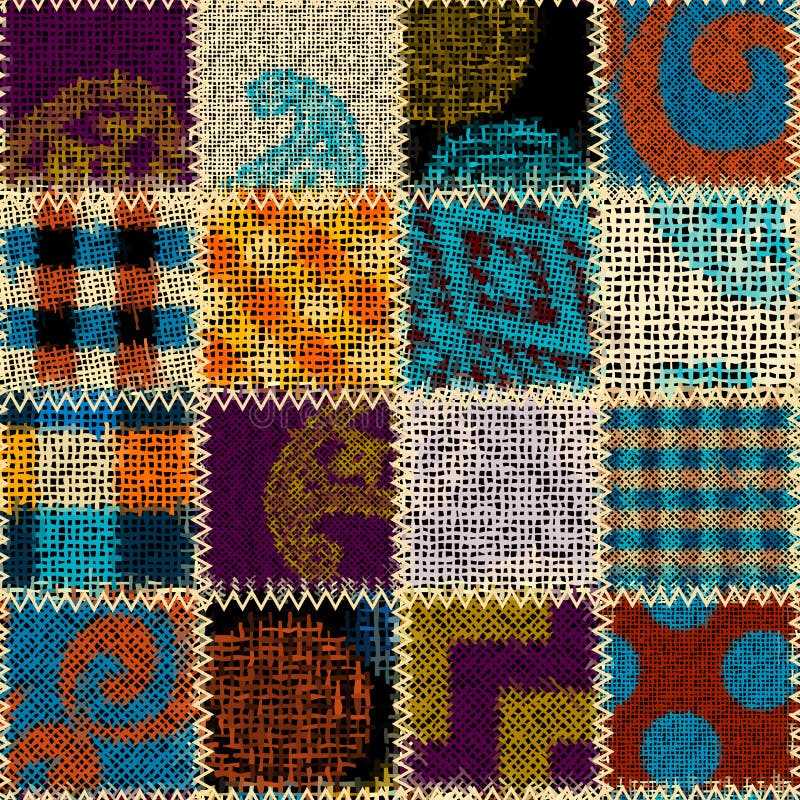 Imitation of a Texture of Rough Canvas. Seamless Pattern. Stock Vector ...