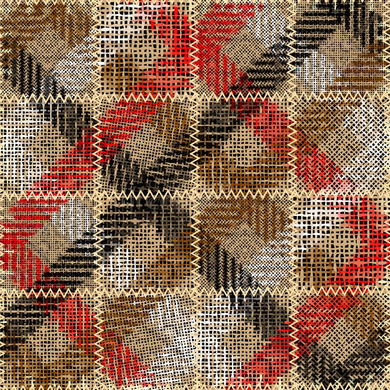 Imitation of a Texture of Rough Canvas. Seamless Pattern. Stock Vector ...