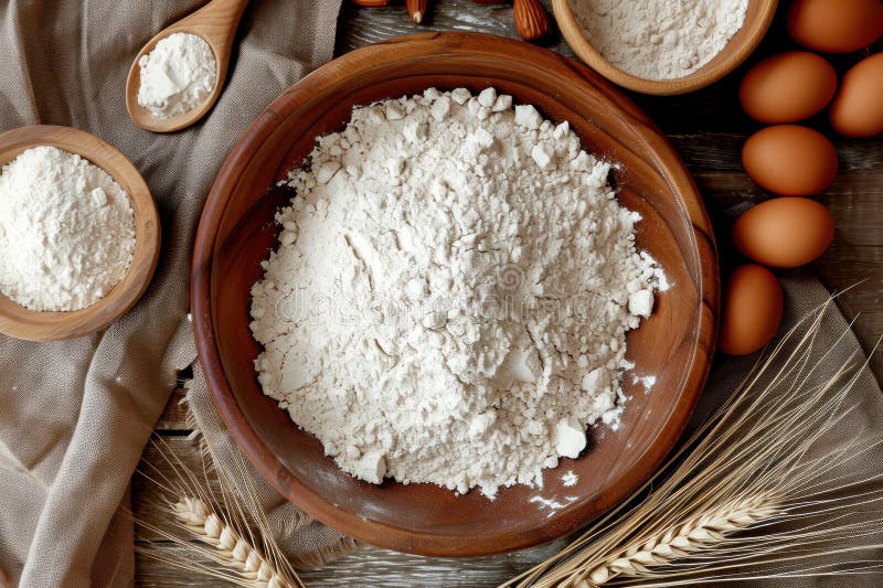 Immaculate Bakery Flour Table Topview. Generate Ai Stock Photo - Image ...