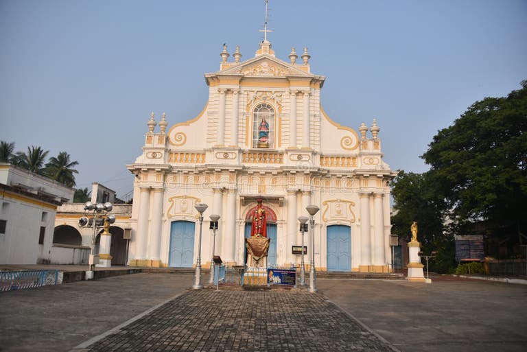 Immaculate Conception Cathedral, Pondicherry Stock Photo - Image of ...