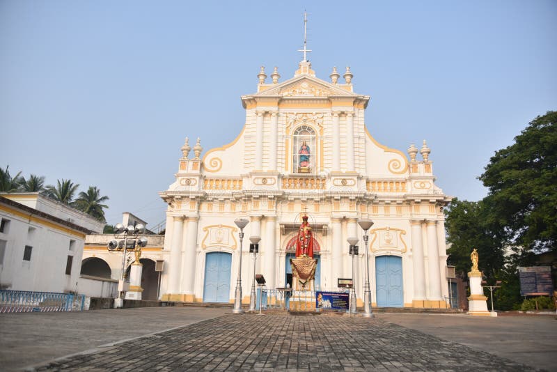 Immaculate Conception Cathedral, Pondicherry Stock Photo - Image of ...