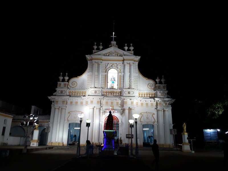 Immaculate Conception Cathedral, Pondicherry Stock Image - Image of ...