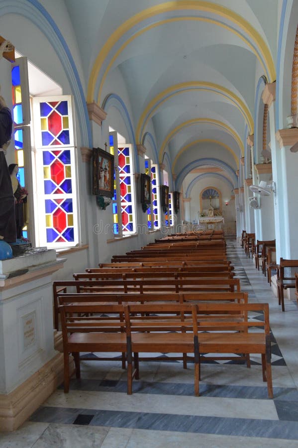 Immaculate Conception Cathedral, Pondicherry Stock Photo - Image of ...