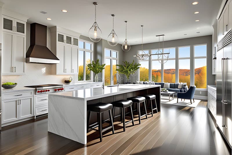 An Immaculate Kitchen in a High-End Real Estate - Showcasing Carrara ...