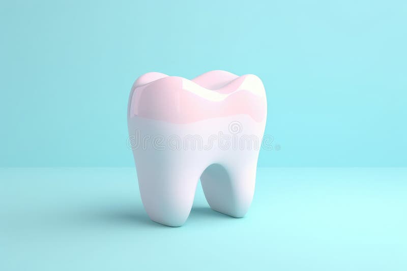 Single Human Molar Tooth Model Isolated on a Blue Background Stock ...