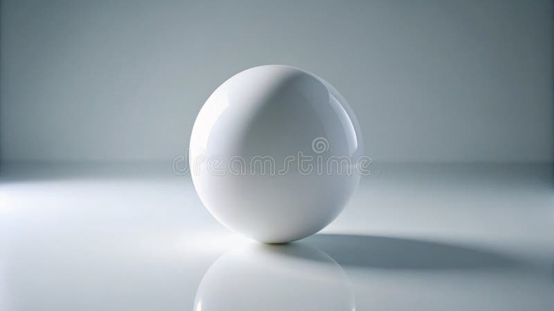 Immaculately Clean White Sphere Against a Pristine White Background a ...