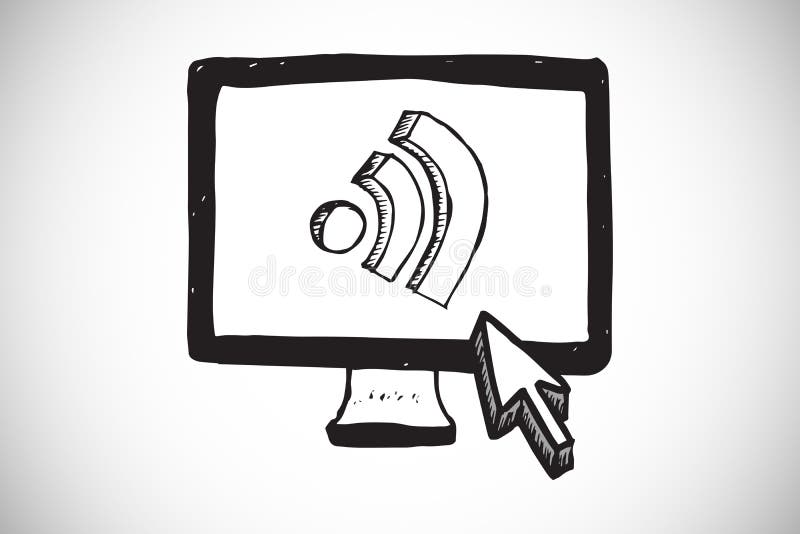 Immagine Composita Dell'icona Di Wifi Sullo Schermo Di Computer ...