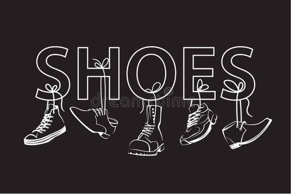 Immagine Con Testo E Le Scarpe Illustrazione Vettoriale - Illustrazione ...