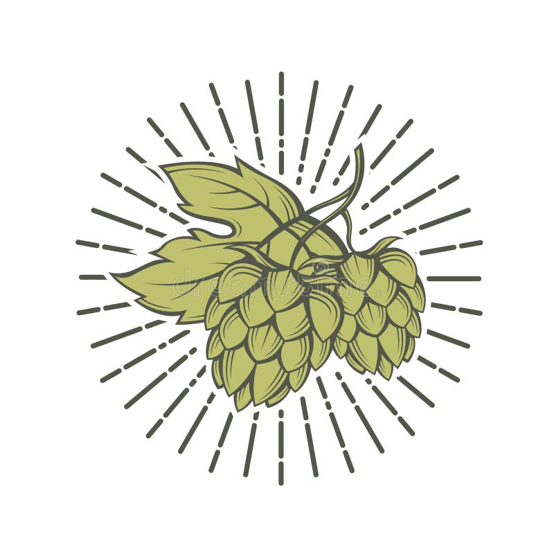 Icona Del Cono Di Luppolo Nello Stile Piano Illustrazione Vettoriale ...