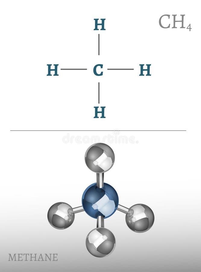 Molecola Del Metano - Formula Di Struttura Illustrazione Vettoriale ...