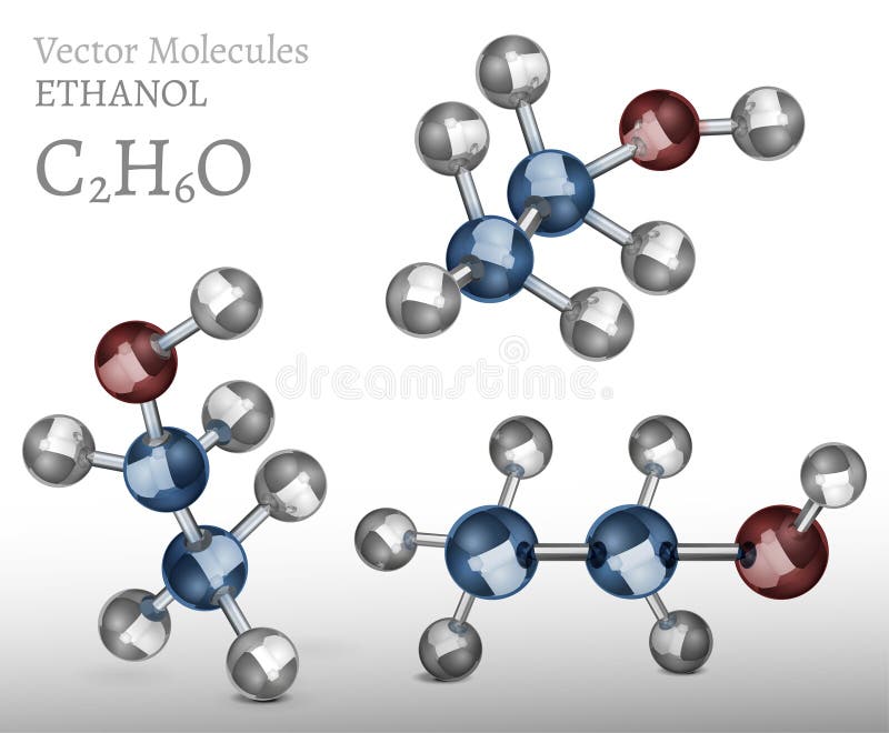Immagine Della Molecola Dell'etanolo Illustrazione Vettoriale ...