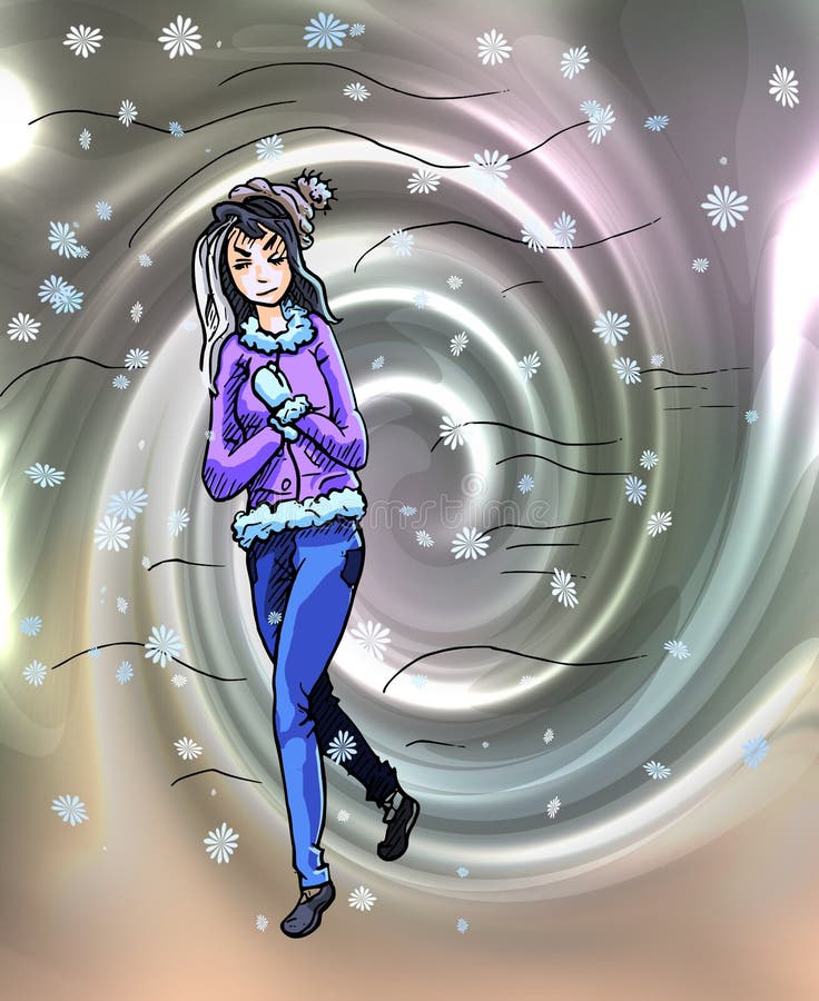 Immagine Di Una Ragazza Nella Tempesta Della Neve Illustrazione di ... Immagine Di Una Ragazza Nella Tempesta Della Neve Illustrazione di ...