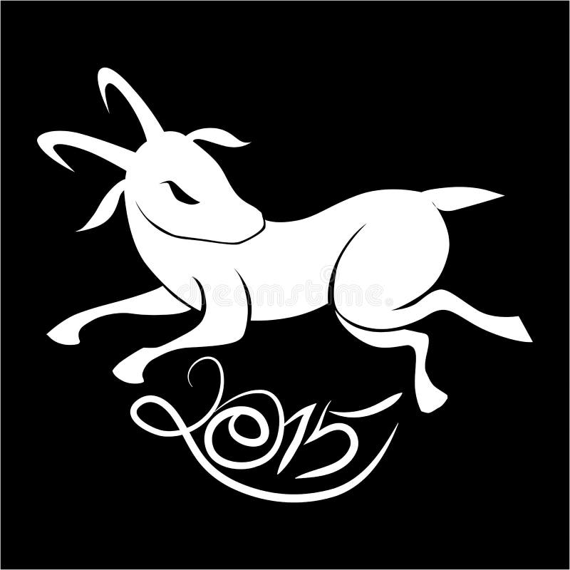 Immagine Stilizzata Di Una Siluetta Della Capra Illustrazione ...