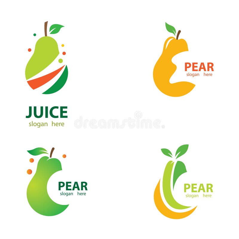 Icona Di Disegno Illustrazione Logo Di Pera. Illustrazione Vettoriale ...