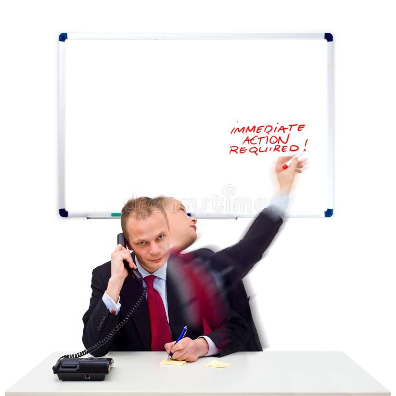 Immediate action required stock photo. Image of businessman - 7972262