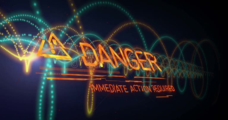 Immediate Action Required Warning with Glowing Wave Patterns in Image ...