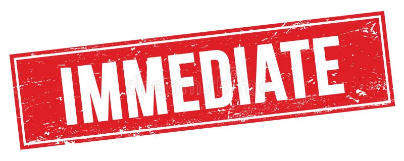 IMMEDIATE Text on Red Brown Ribbon Stamp Stock Illustration ...