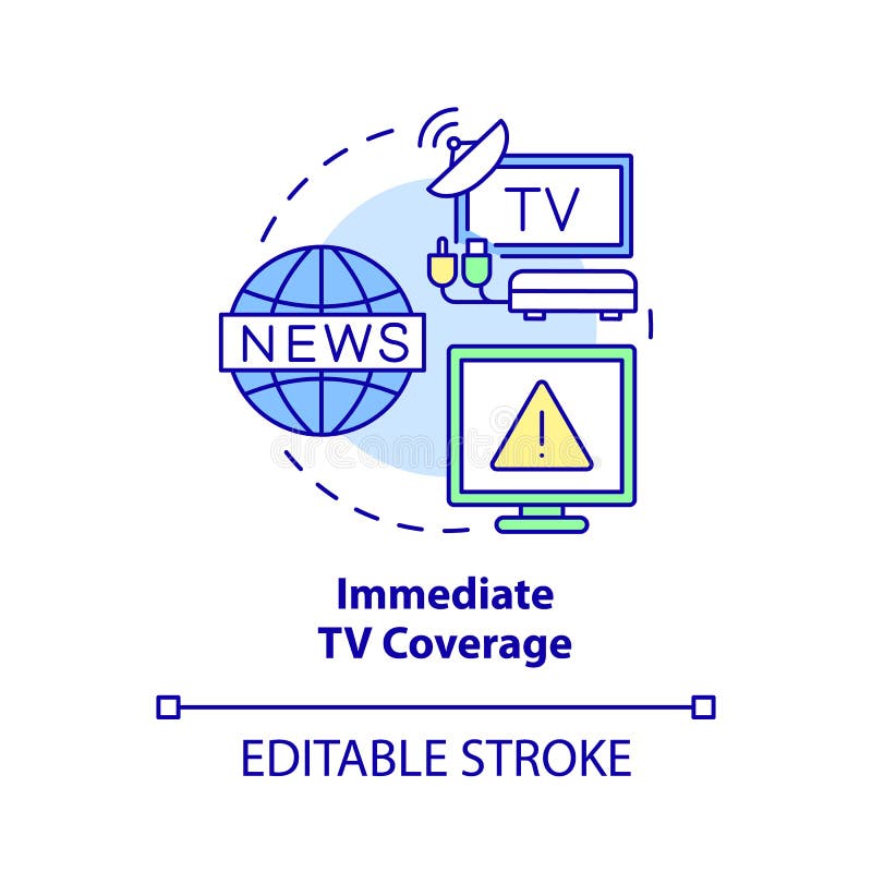 Immediate TV Coverage Concept Icon Stock Vector - Illustration of ...
