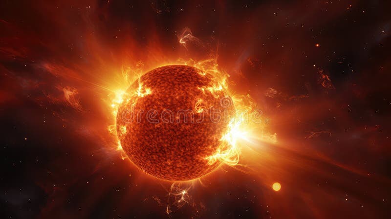 Immense exploding sun stock illustration. Illustration of illuminating ...