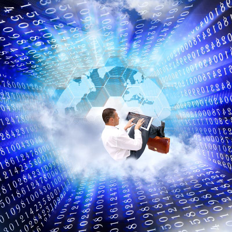 Immense Open Spaces of the Internet Stock Image - Image of businessman ...