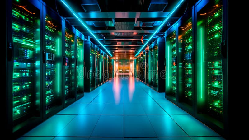 Immense Supercomputing Power Room a Gigantic Server of Internet ... Immense Supercomputing Power Room a Gigantic Server of Internet ...