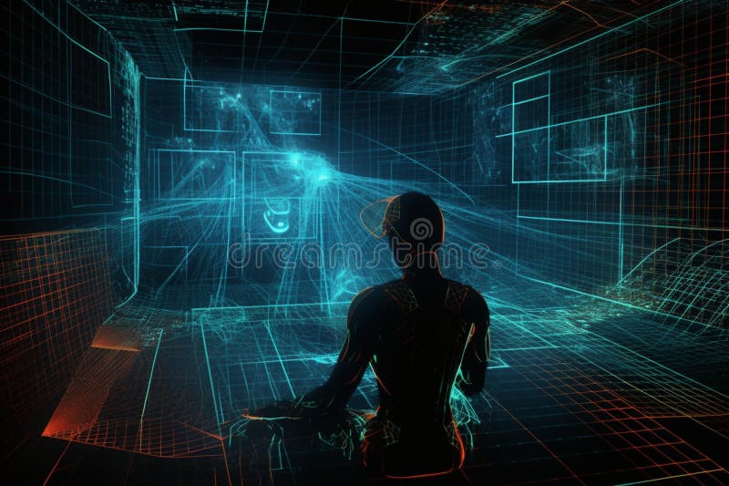 Virtual matrix exploration stock illustration. Illustration of virtual ...