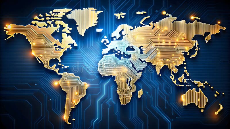 Global Digital Network Map - Advanced Technology and Connectivity Stock ...