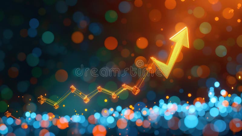 Immerse in the Dynamic Rise of a Creative Business Graph, Showcasing ...