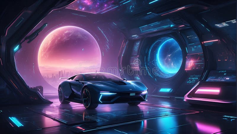 Cosmic Voyages: Sci-fi Web Immersion. Generative Ai Stock Illustration ...