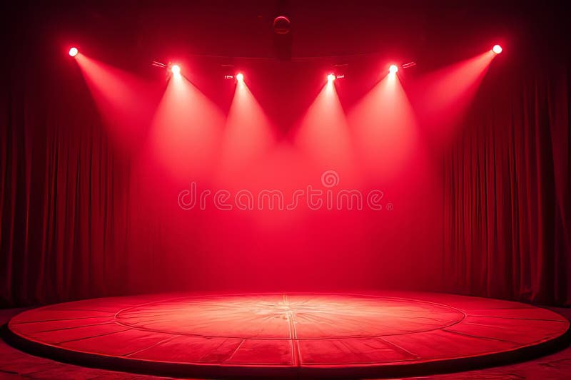 Dramatic Red Stage Lighting Design for an Event or Performance Circular ...