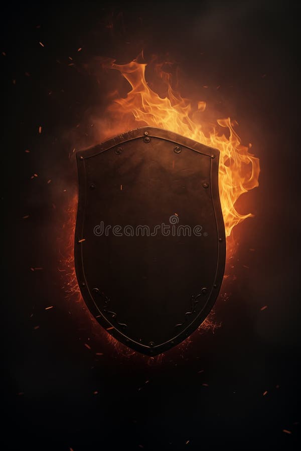 Holly Shield of Protection - Flaming Fantasy Steel Shield - Medieval ...