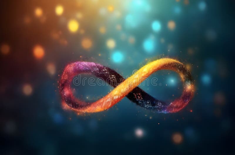 Abstract Blur Bokeh Banner Background with Infinity Math Symbol Stock Illustration ...
