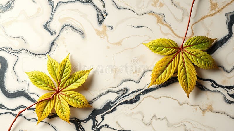 Elegant Abstract Maple Leaf Wallpaper Design a Luxurious Marble Swirl ...