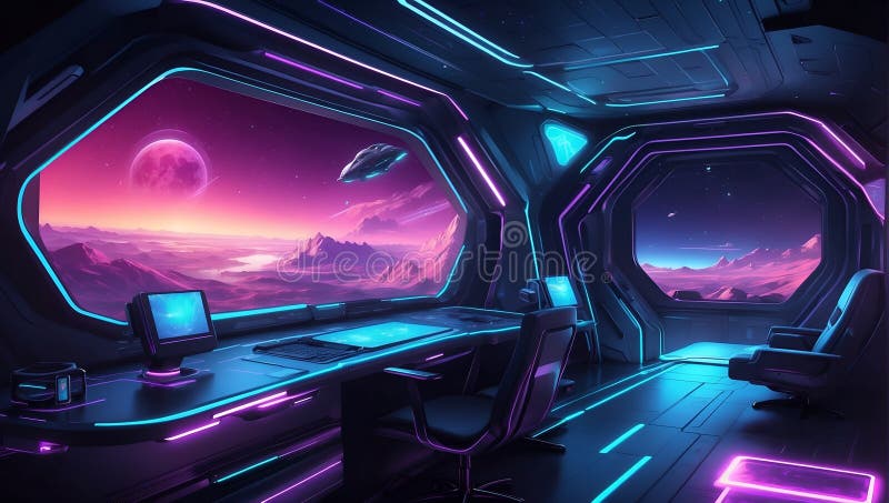 Neon Chat Vibes: Futuristic Web Immersion. Generative Ai Stock ...