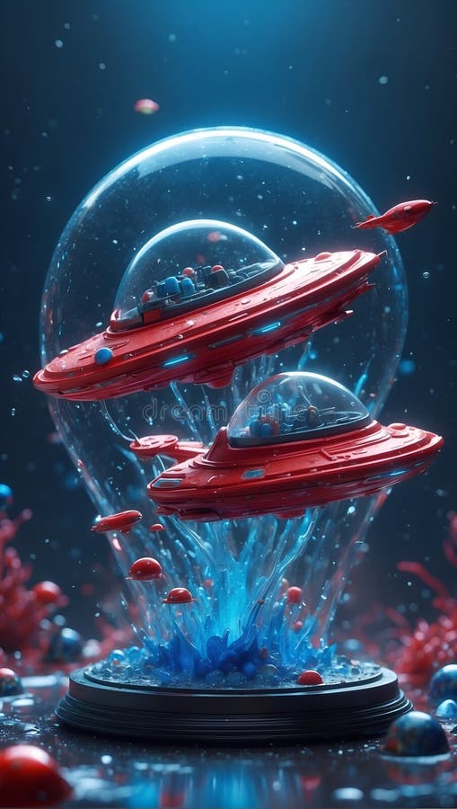 Abstract Astro-Rain: Droplet Spacescape. AI Generate Stock Illustration ...