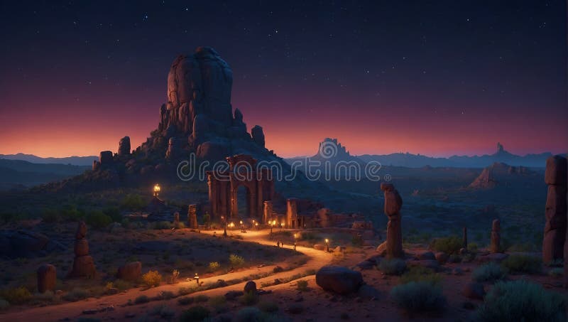 Hyper Realistic Nightscapes Exploring the Colorful Land of Ancients in ...