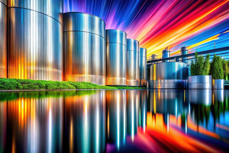 Sleek Silver Futuristic Landscape Background a Modern HighTech Digital ...