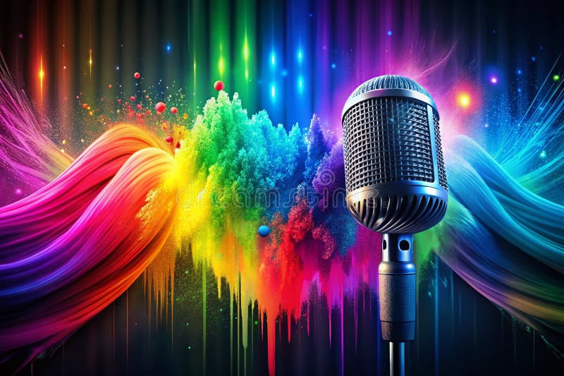 Vibrant Abstract Soundwave Painting a Colorful Panoramic Background ...