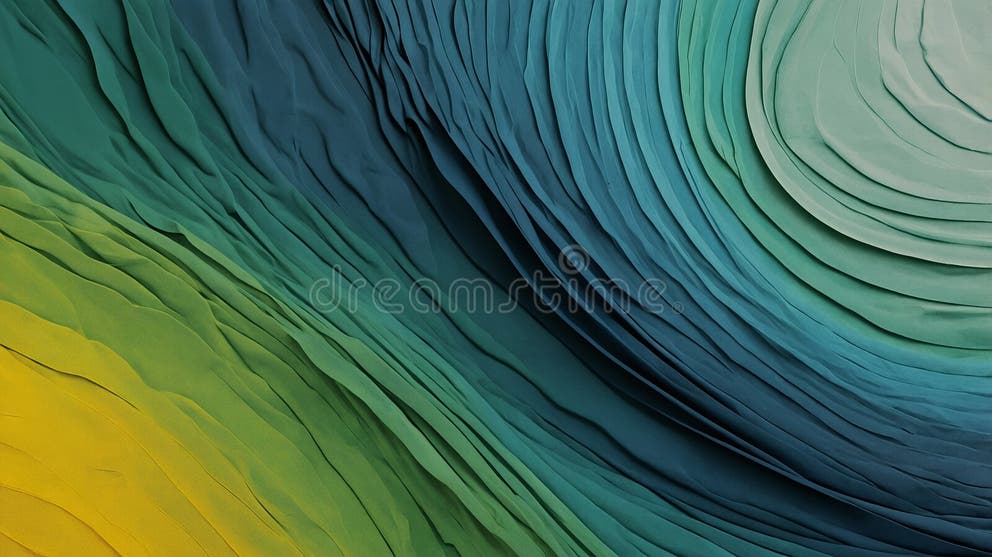 Vividly Layered Abstract Digital Art with Striking Green, Blue, and ...