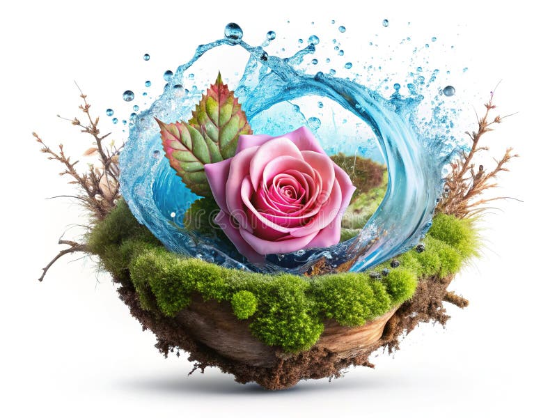 Serene Splash of Rose Quartz and Blue Moss a Luxurious Minimalist ...