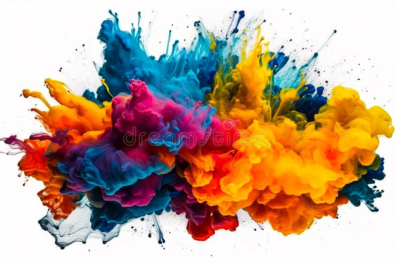 Vibrant Burst: Colorful and Powerful Paint Explosion (AI Generated ...