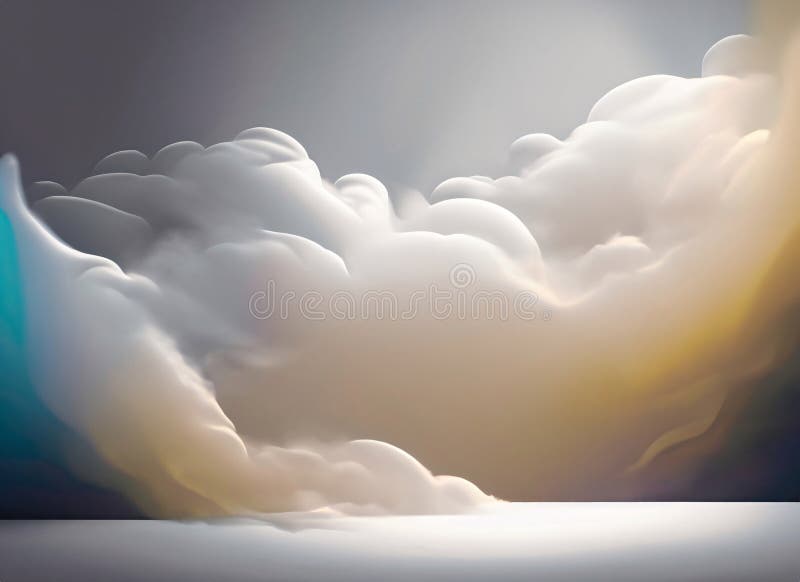 Abstract Scene with Clouds and Rays of Light, 3d Render Stock ...
