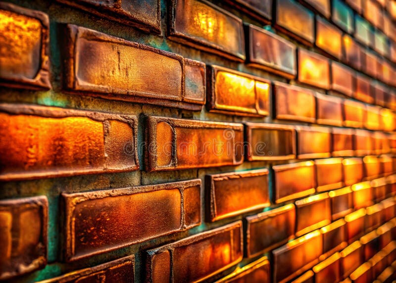 Stunning Copper Metallic Brick Wall Texture an Abstract Background for ...