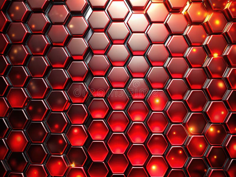 Exquisite Red and Black Honeycomb Pattern Background with Glossy Bokeh ...