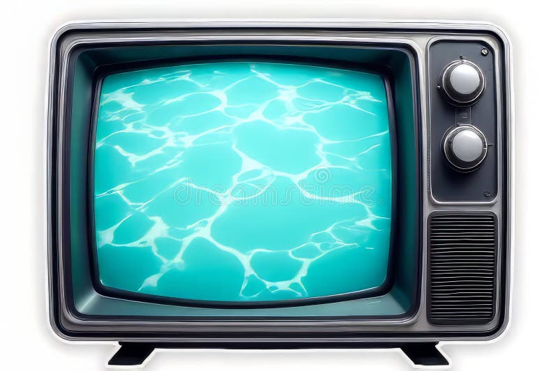 A Turquoise Water Screen Retro TV a Nostalgic Dive into Vintage ...