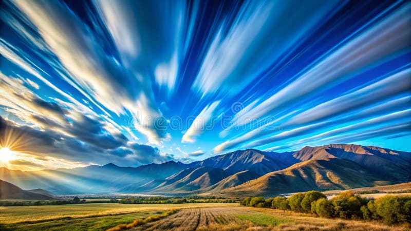 Stunning Abstract Blue Diagonal Lines Landscape a Modern Geometric ...